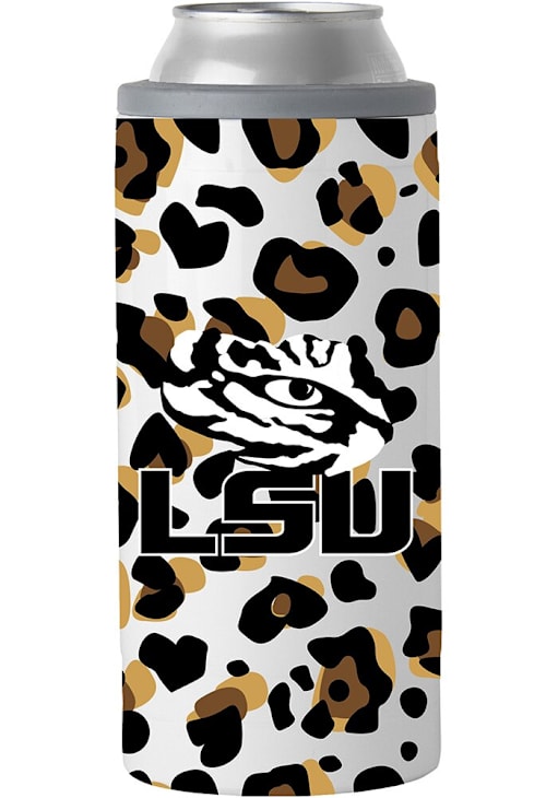 Logo Brands LSU Tigers White Neutral Leopard Slim Stainless Steel ...