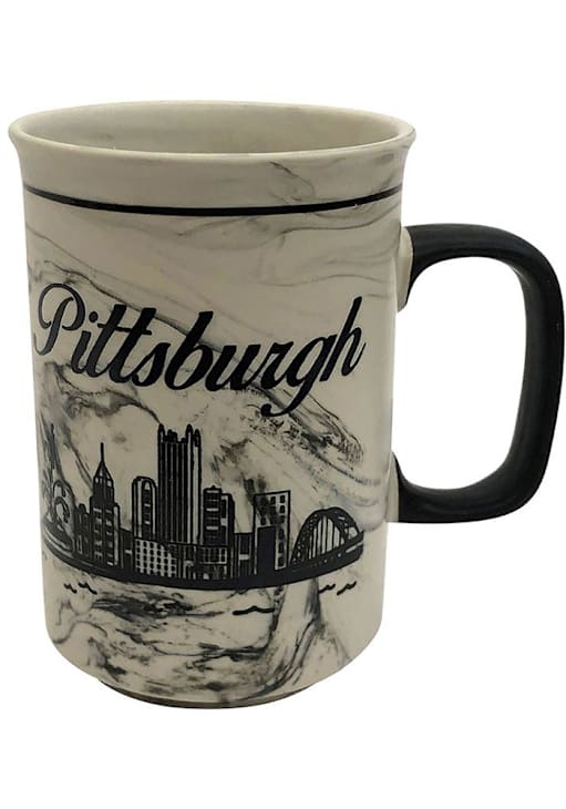 Pittsburgh White Marble Skyline 20 oz Ceramic Mug - 11690054