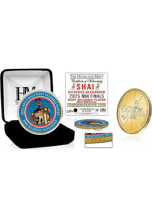 Oklahoma City Thunder BLUE 2025 NBA Finals Champions MVP Bronze Coin ...