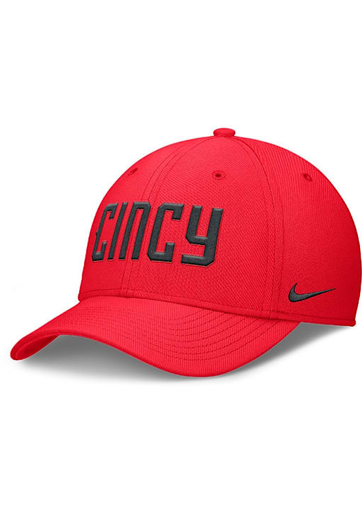 Cincinnati Reds Mens City Connect Rise Structured Swoosh Red Nike Flex ...