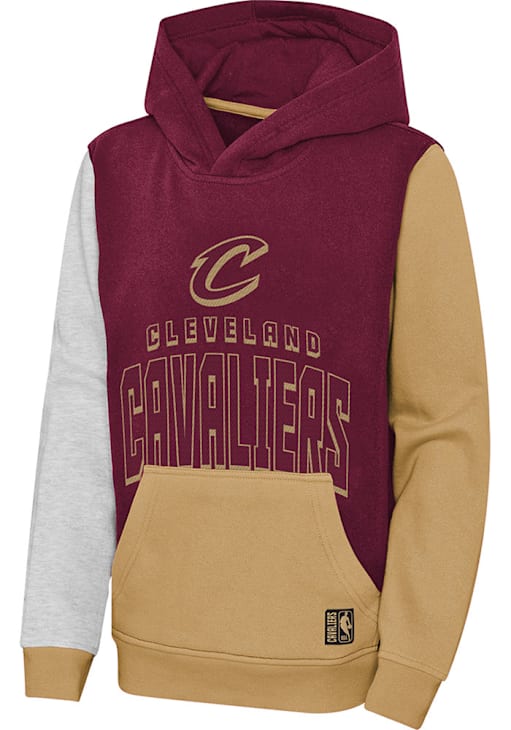 Cleveland Cavaliers Youth MAROON Rim Shot Long Sleeve Hoodie - 133412900