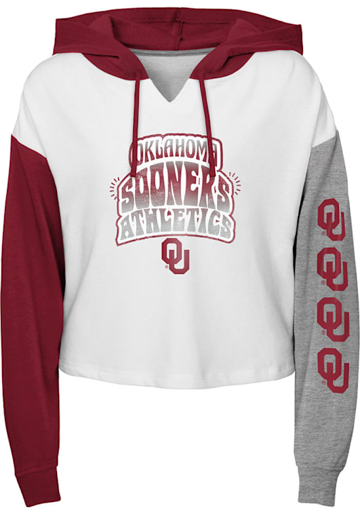 Oklahoma Sooners Girls Red Color Run Hoodie - 133416161