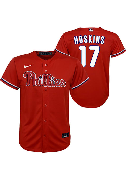 Philadelphia Phillies Rhys Hoskins Youth Red Alt Replica Baseball ...