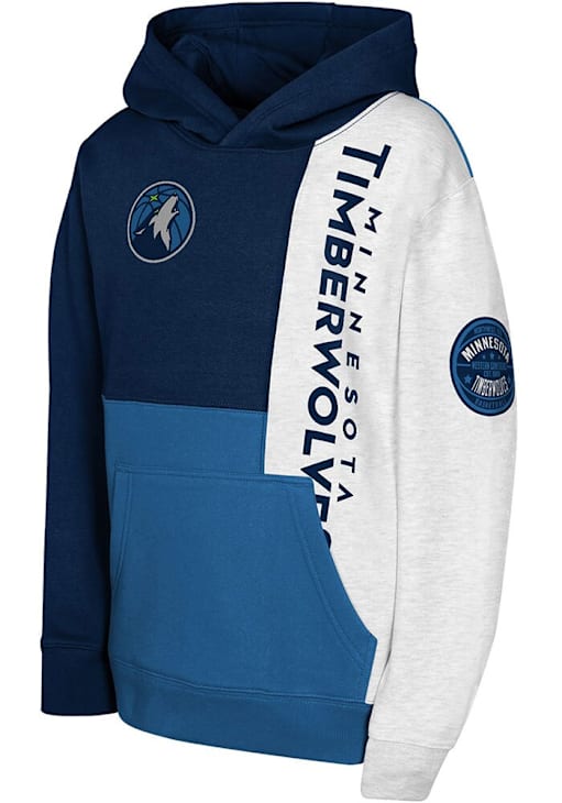 Minnesota Timberwolves Youth NAVY Splash Long Sleeve Hoodie - 133427145
