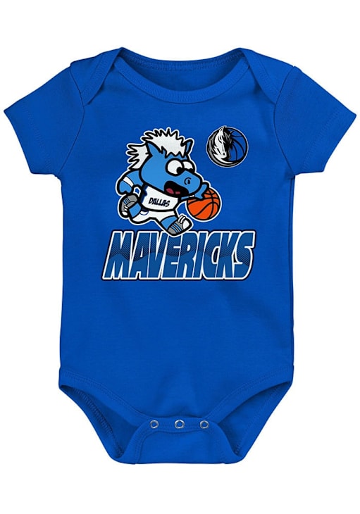 Dallas Mavericks Champ Baby Mascot Dribbler ROYAL One Piece - 133431601