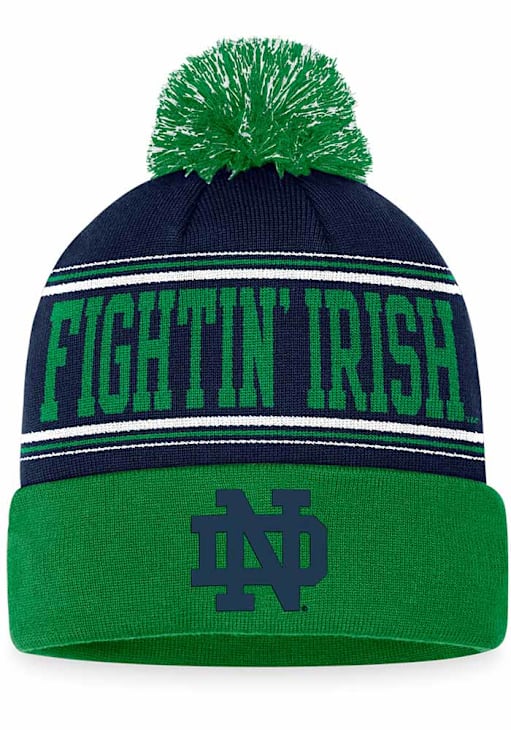Notre Dame Fighting Irish Top of the World NAVY Draft Cuff Pom Knit Hat ...