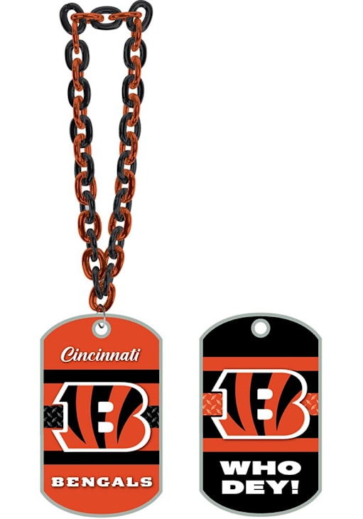 Cincinnati Bengals ORANGE Jumbo Dog Tag Fan Chains - 14716205