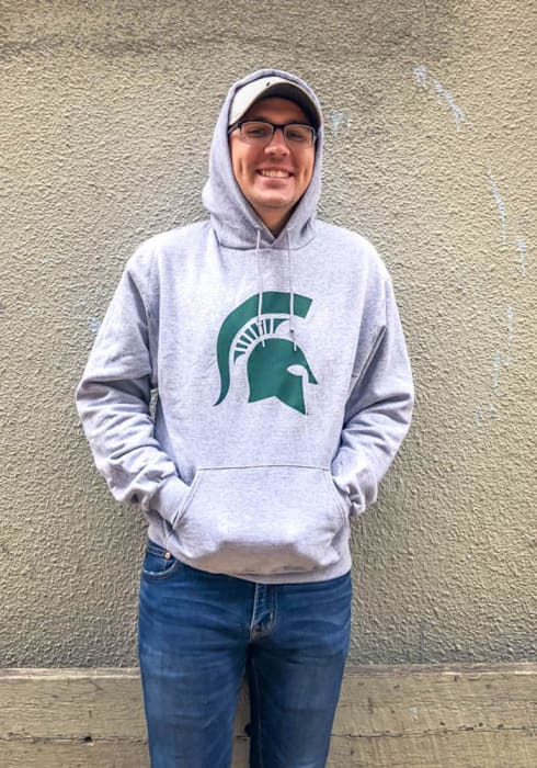 Champion Michigan State Spartans Big Logo Hoodie - Grey