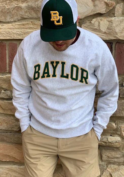 Champion Baylor Bears Reverse Weave Sweatshirt - Grey