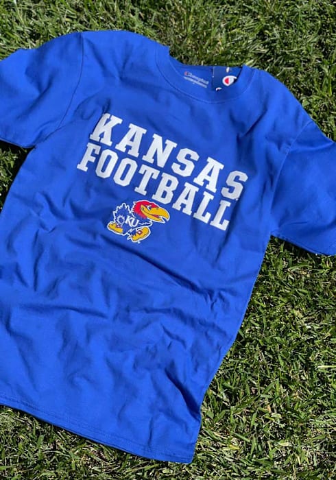 Champion Jayhawks Football Short Sleeve T Shirt