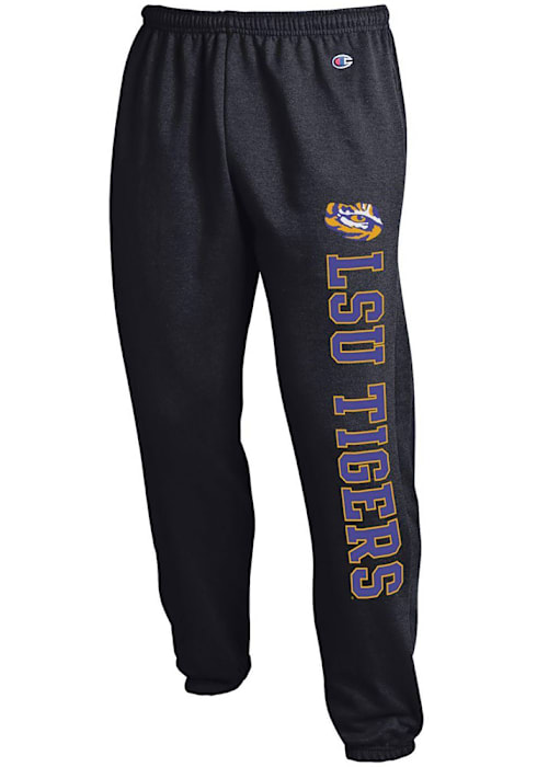 LSU Tigers Champion Black Powerblend Closed Bottom Sweatpants