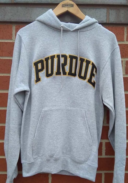 Champion Purdue Boilermakers Powerblend Twill Hoodie - Grey