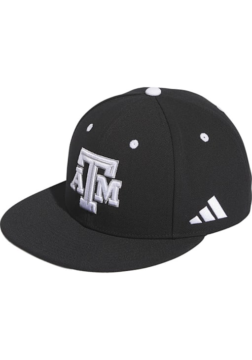 Texas A&M Aggies Mens Baseball On-Field BLACK Adidas Fitted Hat - 148500192
