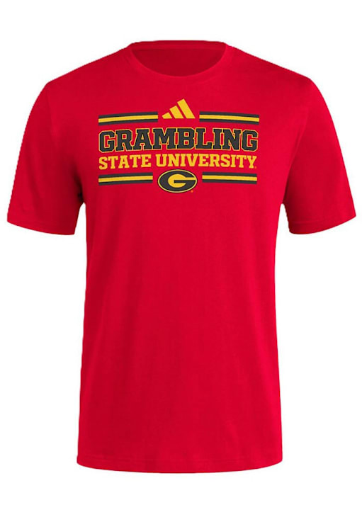 Adidas Grambling State Tigers RED Strategy Short Sleeve T Shirt - 148504625