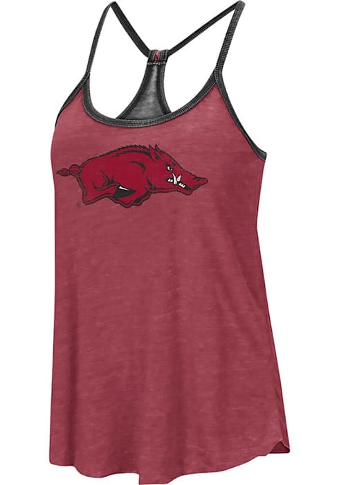 Arkansas Razorbacks Colosseum Womens Cardinal Clearly Inside Tank Top