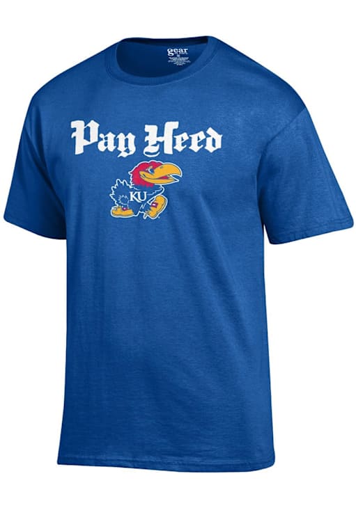 Kansas Jayhawks ROYAL Pay Heed Short Sleeve T Shirt - 15136946