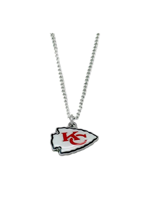 Kansas City Chiefs SILVER Team Logo Womens Necklace - 9120323