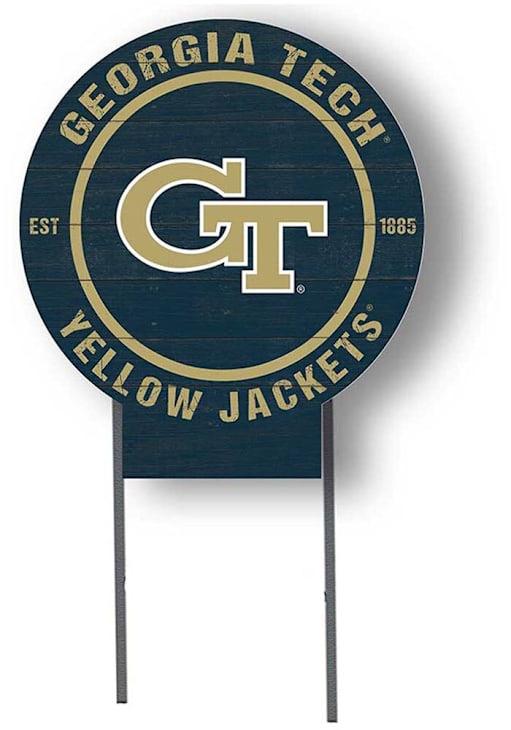 GA Tech Yellow Jackets GOLD 20x20 Color Logo Circle Yard Sign - 15670440