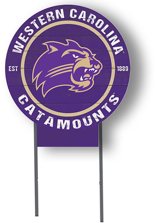 Western Carolina PURPLE 20x20 Color Logo Circle Yard Sign - 15673692