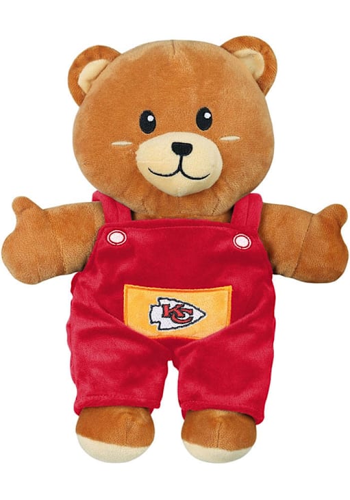 Forever Collectibles Kansas City Chiefs Red 12 Inch Solid Overalls Bear ...