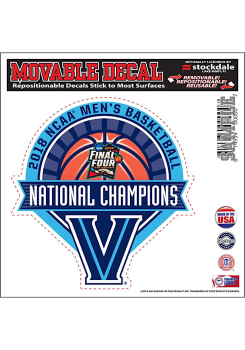 Villanova Wildcats 2018 NCAA Champs 6x6 Auto Decal - Blue