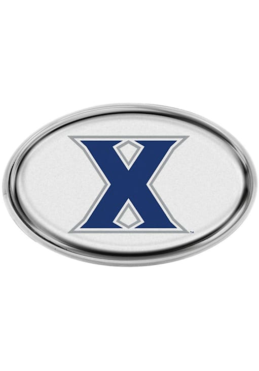 Xavier Musketeers White Domed Oval Shaped Car Emblem - 16370361