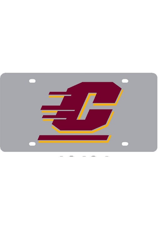 SILVER Central Michigan Chippewas Logo License Plate - 16370448
