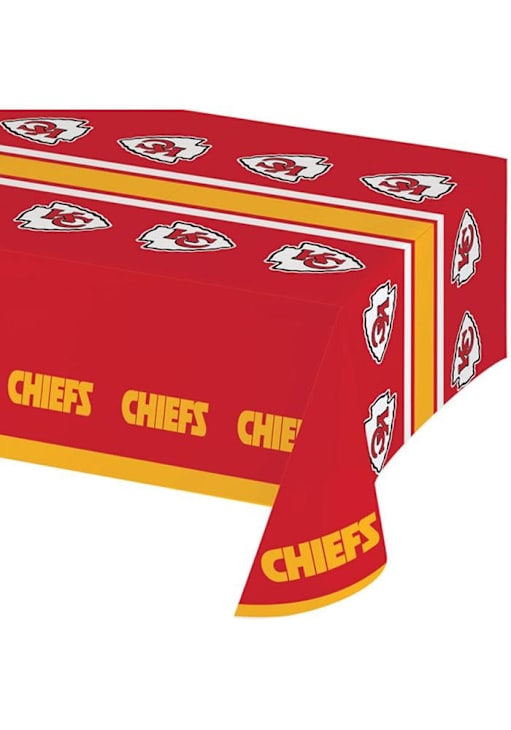 Kansas City Chiefs Red 54 x 108 Plastic Tablecloth - 16370986