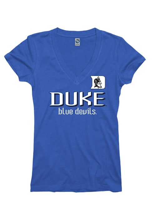 Blue Devils Blue Devils Blue Juniors Straightaway Short Sleeve V-Neck