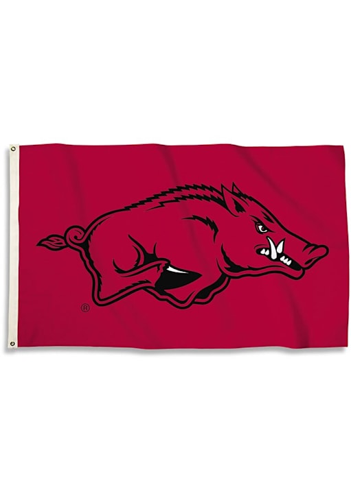 Arkansas Razorbacks 3x5 Basic Logo Red Silk Screen Grommet Flag - 16810092