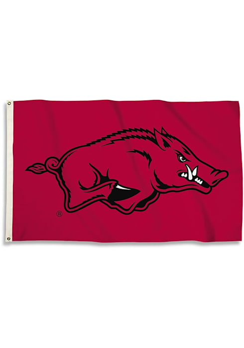 Arkansas Razorbacks 3x5 Basic Logo Red Silk Screen Grommet Flag