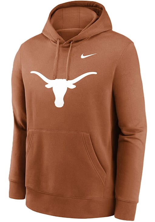 Nike Texas Longhorns Mens BURNTORANGE Club Fleece Hoodie - 173203437
