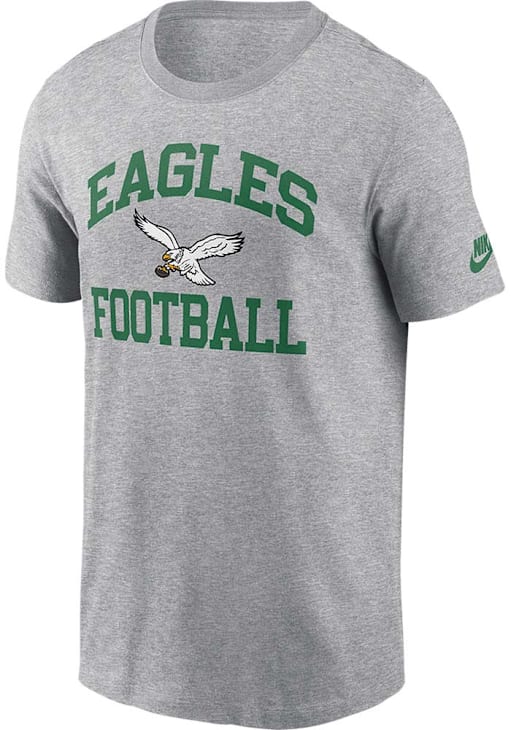 Nike Philadelphia Eagles GREY Rewind Logo Essential Cotton Short Sleeve T Shirt - 173204904
