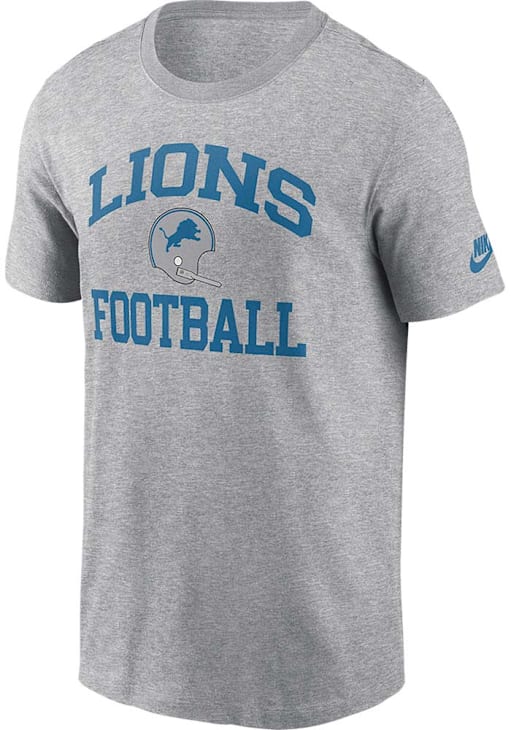 Nike Detroit Lions GREY Rewind Logo Essential Cotton Short Sleeve T Shirt