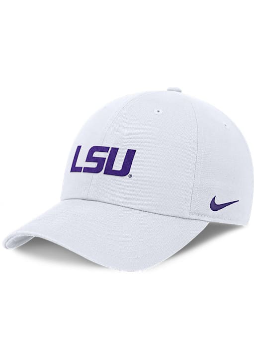 Nike LSU Tigers WHITE Dri-Fit Club Unstructured Swoosh Adjustable Hat ...