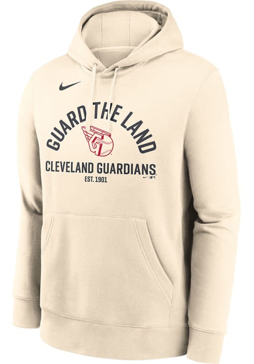 Nike Cleveland Guardians Mens CREAM Natural Current Club Hoodie - 173213068