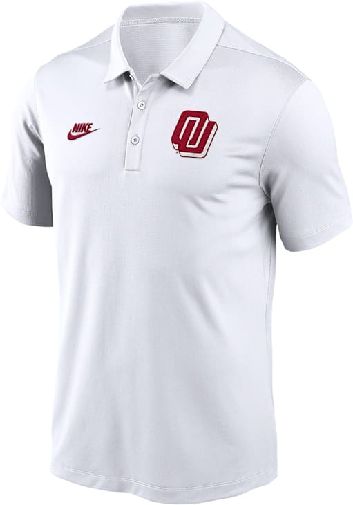 Nike Oklahoma Sooners Mens Vault Disco Logo White Short Sleeve Polo ...