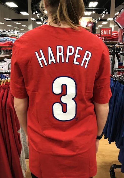 Bryce Harper Phillies Name And Number Short Sleeve Player T Shirt