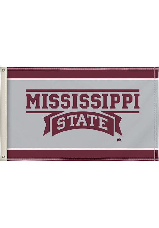 Mississippi State Bulldogs 3x5 BLACK Silk Screen Grommet Flag - 1820388