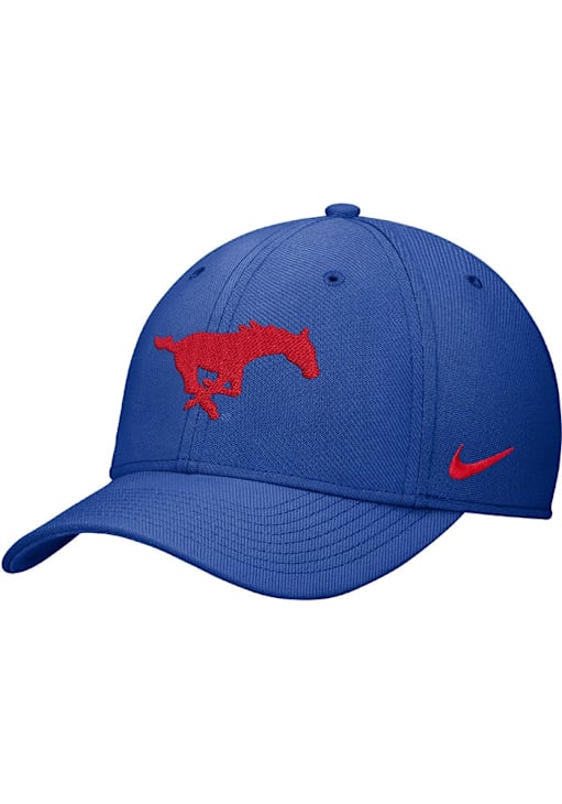 SMU Mustangs Mens Rise Swoosh ROYAL Nike Flex Hat - 198600246