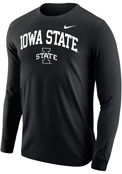 Nike Iowa State Cyclones Primary Logo Cotton Long Sleeve T Shirt BLACK ...