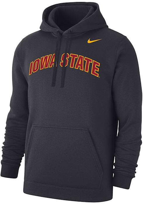 Nike Iowa State Cyclones Club Fleece Arch Name Hoodie - Grey