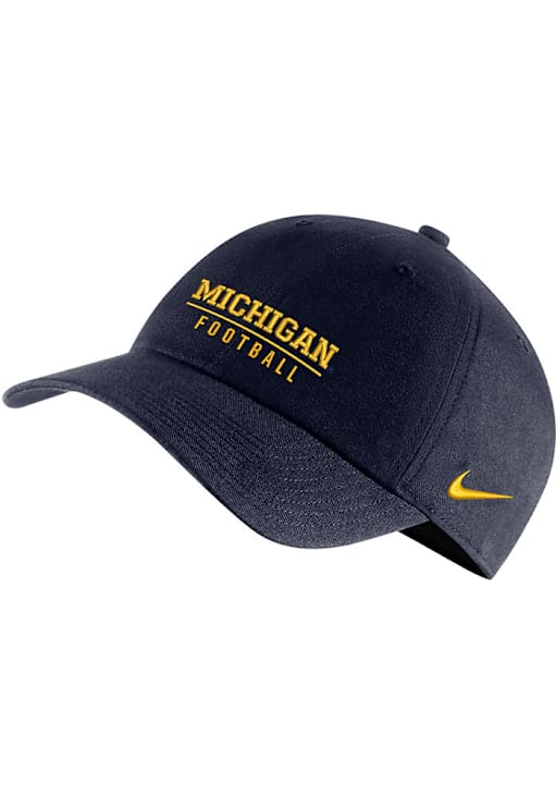Nike Michigan Wolverines BLUE Football Campus Adjustable Hat - 19862872