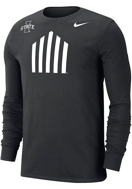 Nike Iowa State Cyclones Jack Trice Symbol Long Sleeve T Shirt BLACK ...