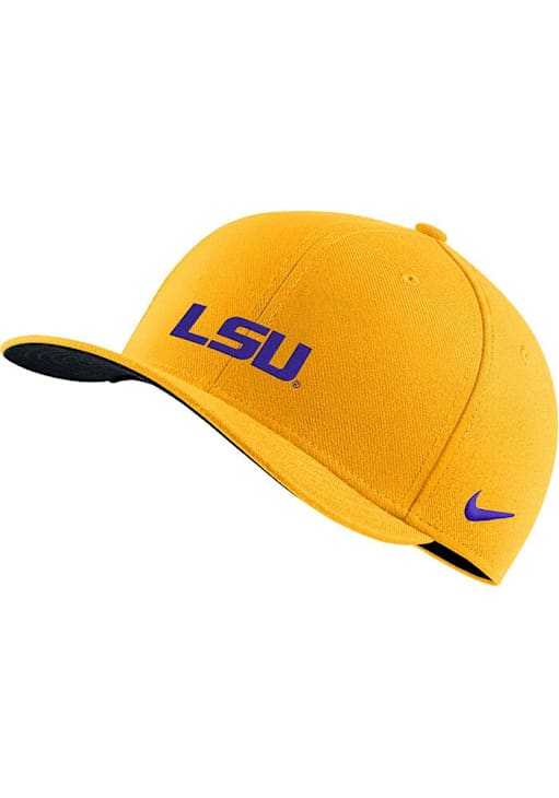 LSU Tigers Mens Swoosh Flex GOLD Nike Flex Hat - 19867489