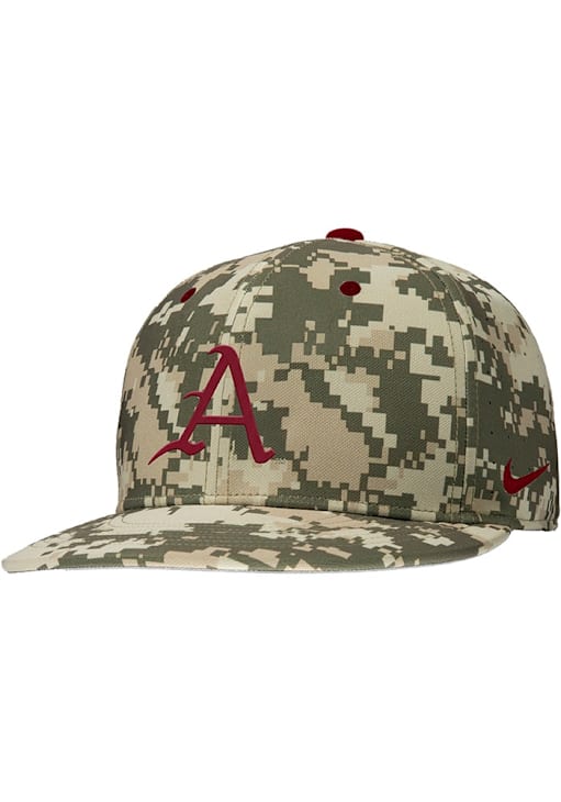Arkansas Razorbacks Mens Pro Camo Flat Brim Round Visor Aero Perf GREEN ...