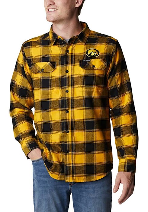 Iowa Hawkeyes Columbia Gold Flare Gun Flannel Long Sleeve Dress Shirt