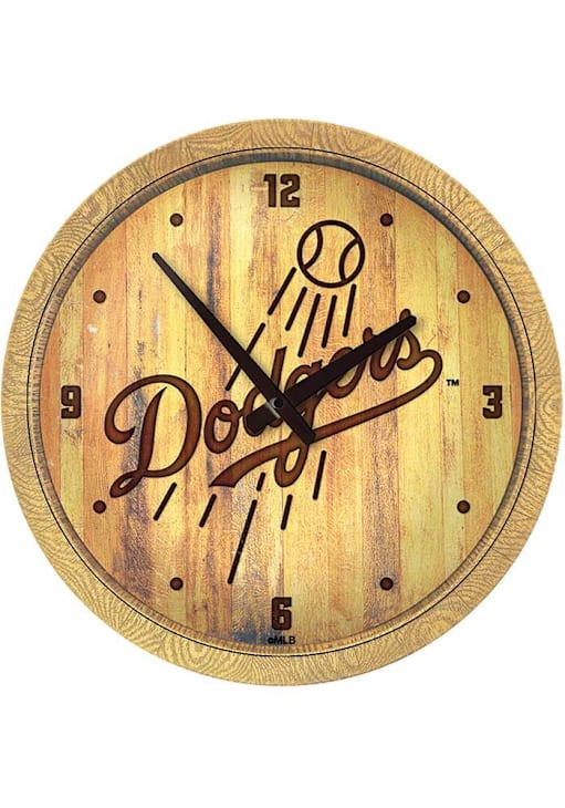 Los Angeles Dodgers GRAY Faux Barrel Top Wall Clock - 2216716
