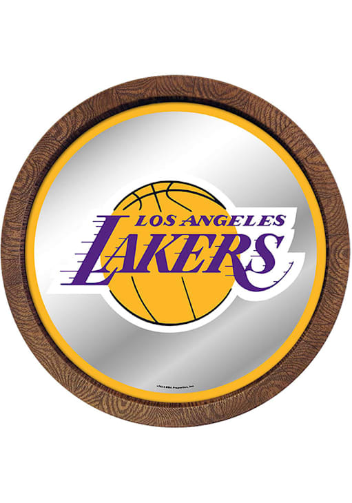 The Fan-Brand Los Angeles Lakers GOLD Mirrored Faux Barrel Top Sign ...