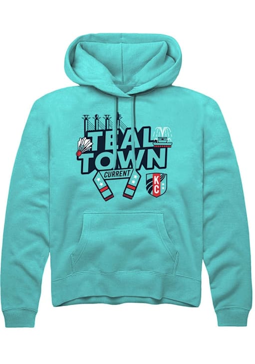 Rally KC Current Mens TEAL Teal Town Long Sleeve Fashion Hood - 2270186